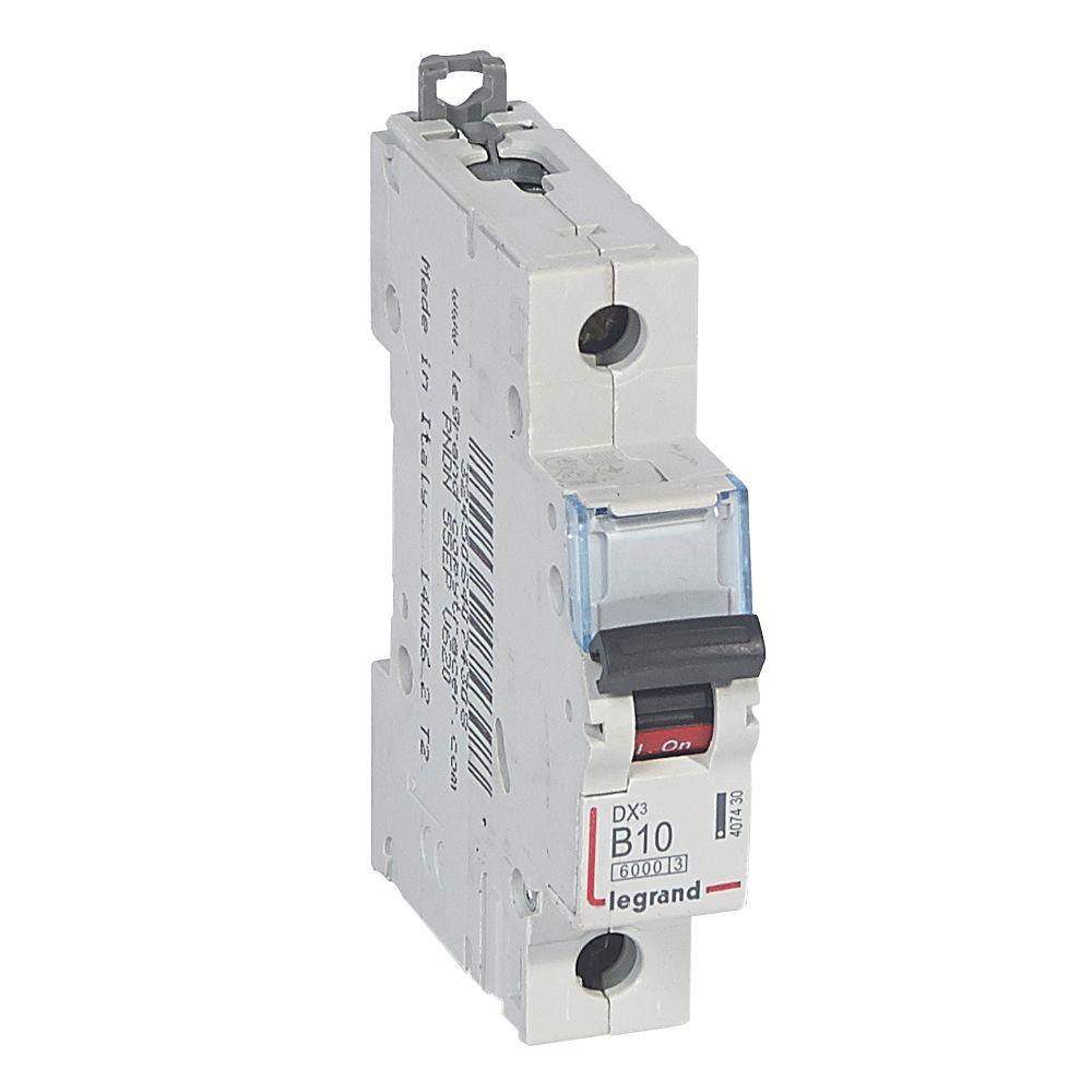 DX3 MCB automatsikring, B10, 1-polet, 1 modul, 6000/10kA - Legrand ...