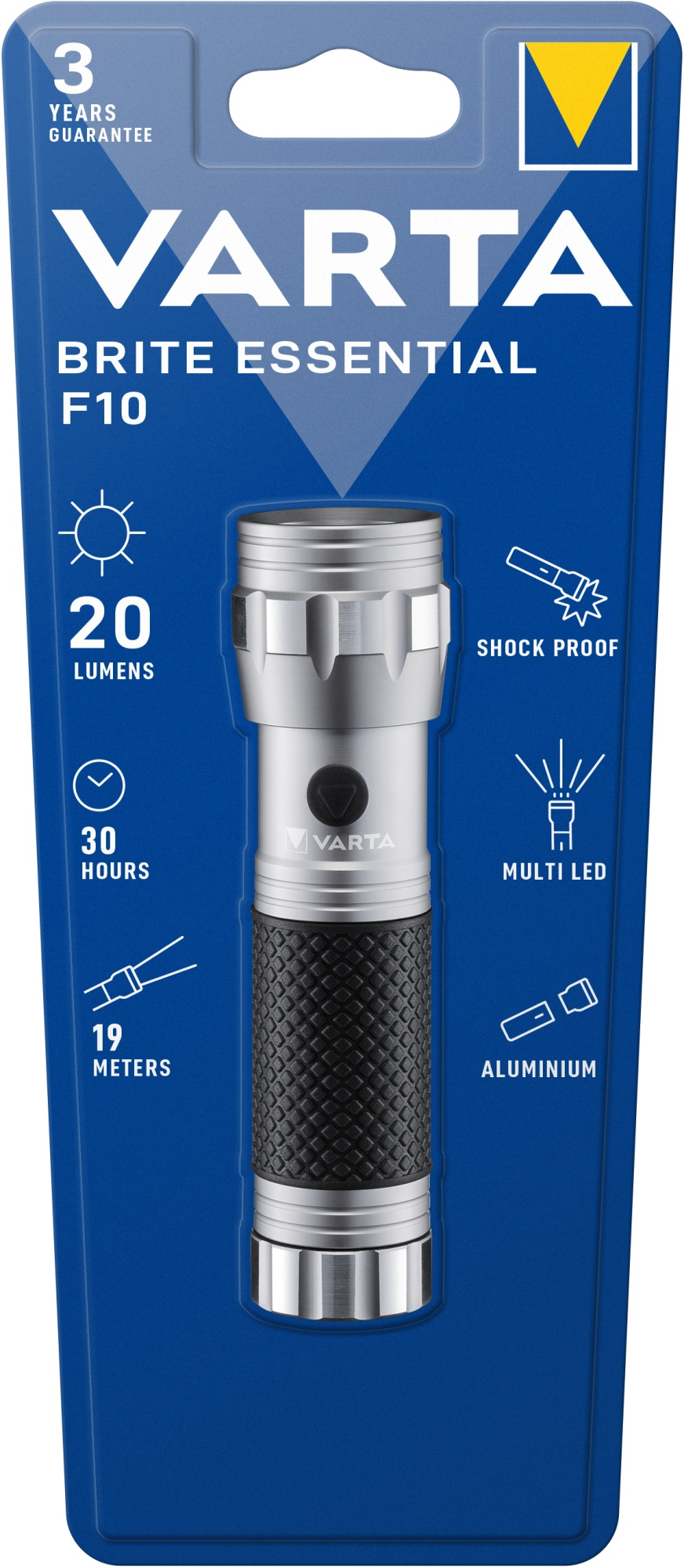 Varta Brite Essential F10, XS Camping Lantern, black/silver ‒ WATTOO.DK
