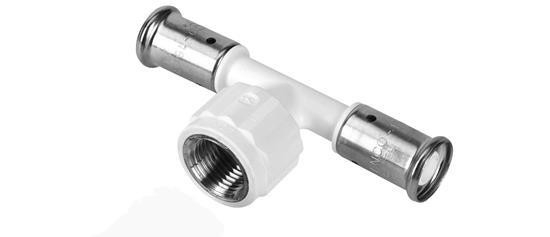 Henco Pres Tee med indvendig gevind, 20 x 3/4" x 20 mm, rustfrit stål ...