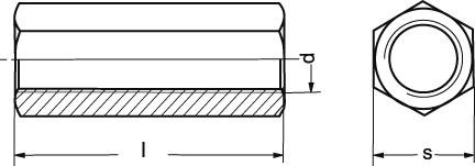 M12X30 A4 6-kantet gevindmuffe (2358912030) billigt ‒ WATTOO.DK
