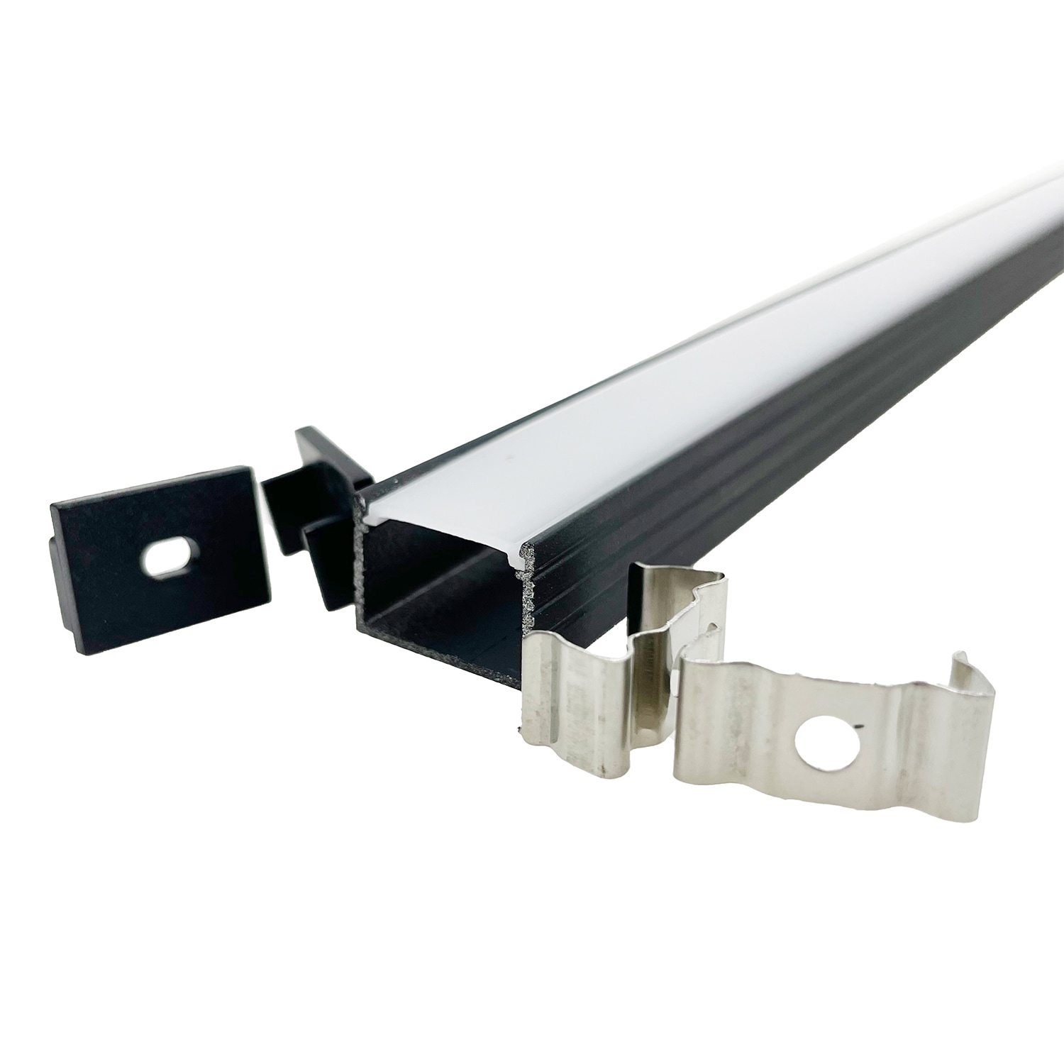 Alu profil 1813, sort, 18 x 13 mm, max. bredde på LED strip 15 mm ...