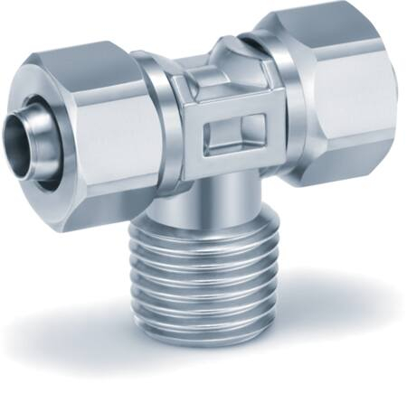 SMC Male branch tee, 8/6MM, R1/4", SUS316 seal (5499962246) ‒ WATTOO.DK