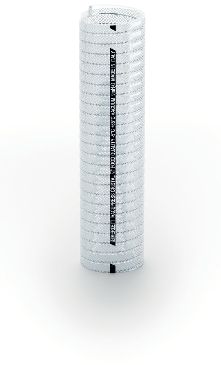Vacupress Cristal klar food suge- trykslange, med tekstilarmering og ...