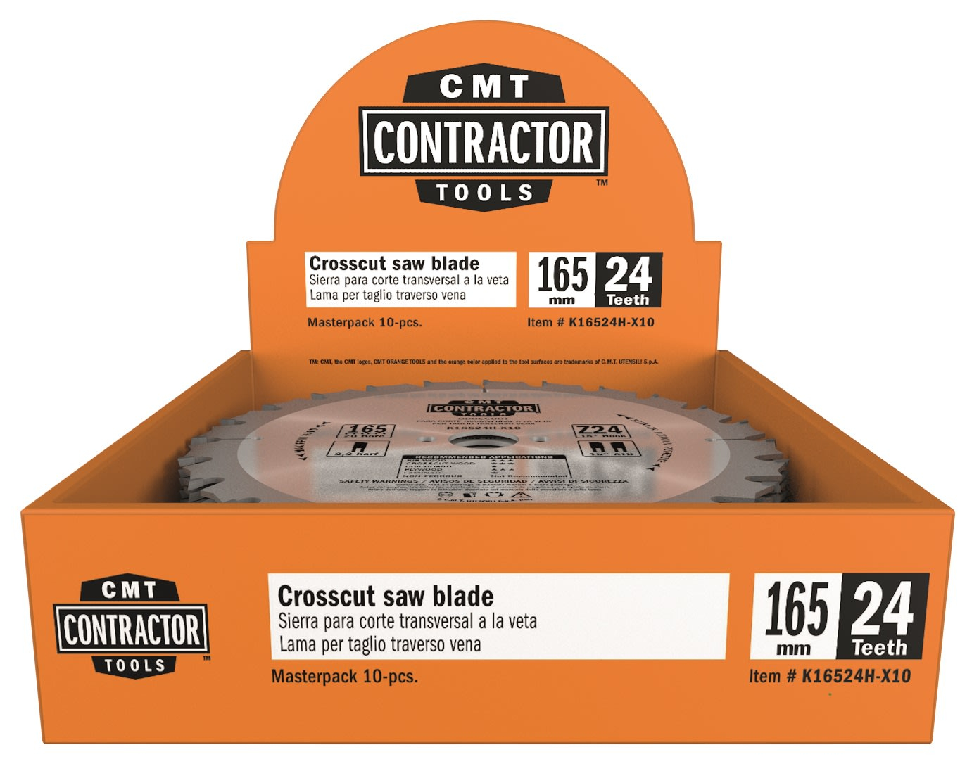 CMT Contractor klinger, Ø165 mm, 24 tænder, 10 stk. (853032296) ‒ WATTOO.DK