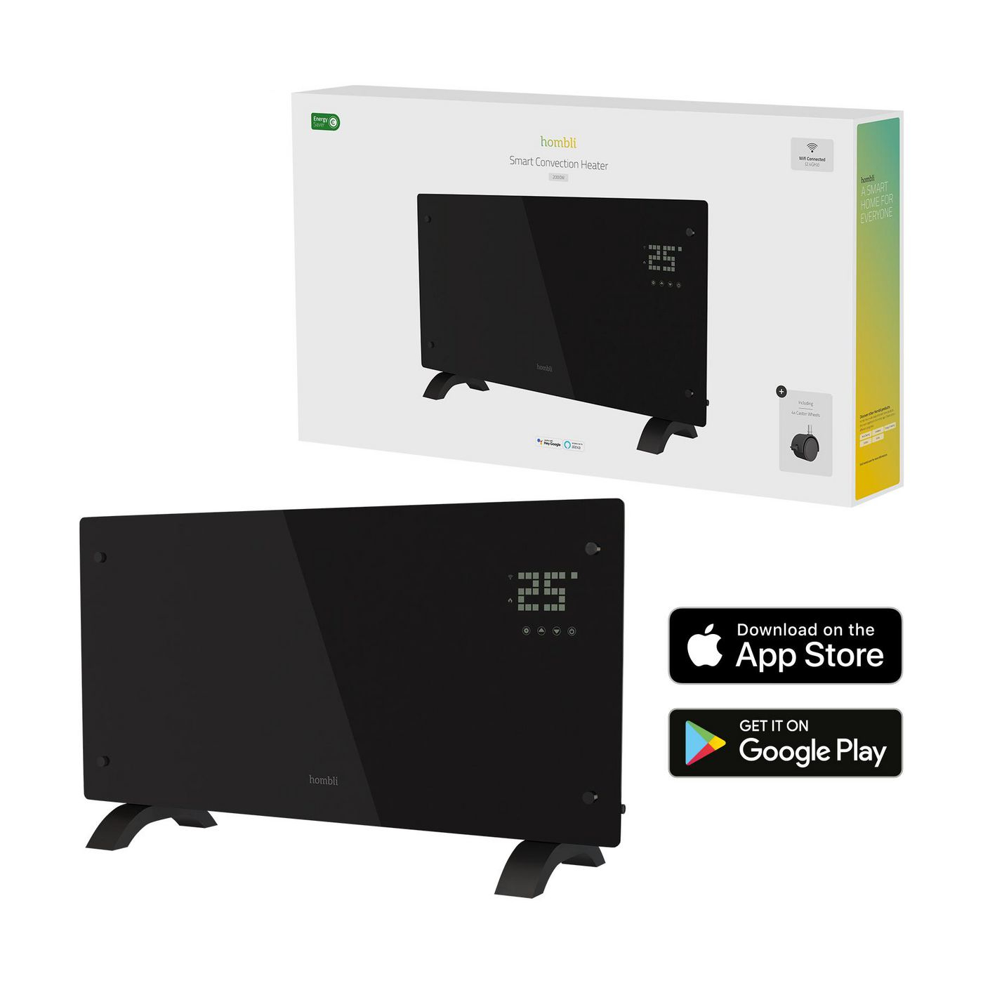 Hombli Smart Convection Heater, elradiator, app-styring, 2000W ‒ WATTOO.DK