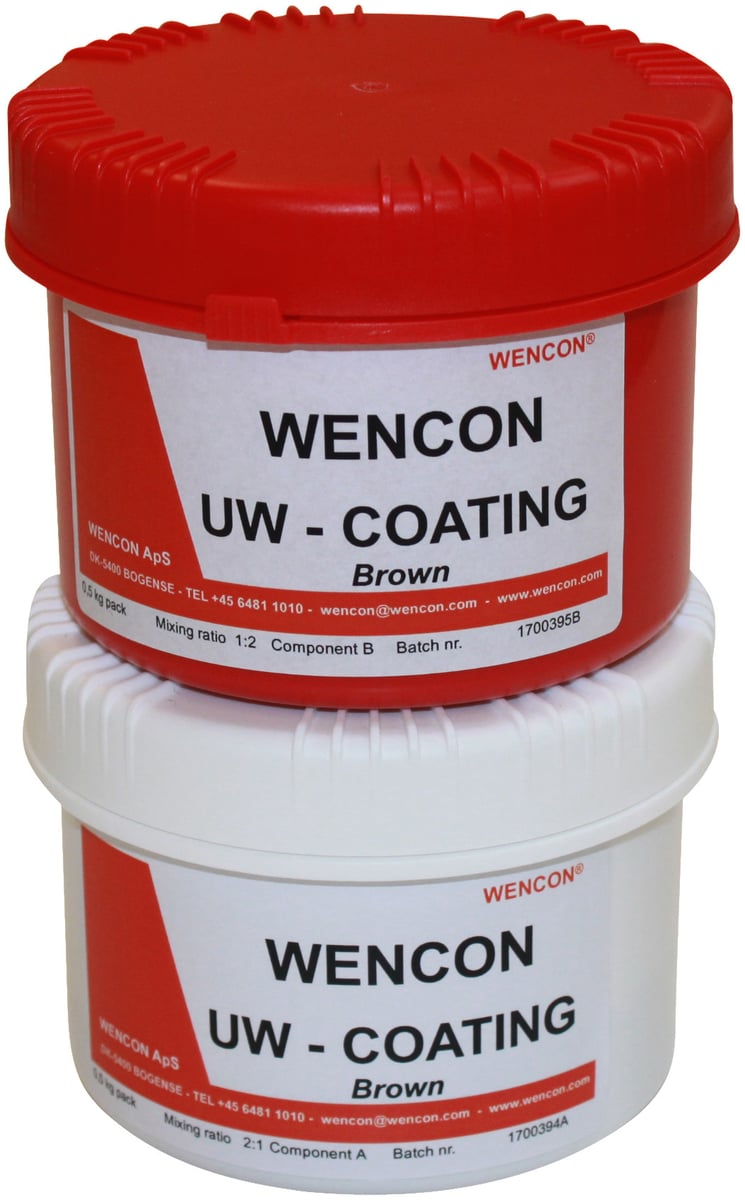 Wencon UW Coating brun, 0,5 kg, to-komponent epoxy til våde overflader ...