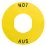 Skilt Ø60 til nødstop, NOT-AUS/logo ISO13850 - Schneider Electric ...