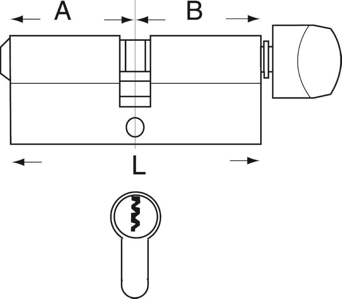 EVVA GPI profilcylinder Matforniklet messing Euro KDZ, Længde 87mm, A ...