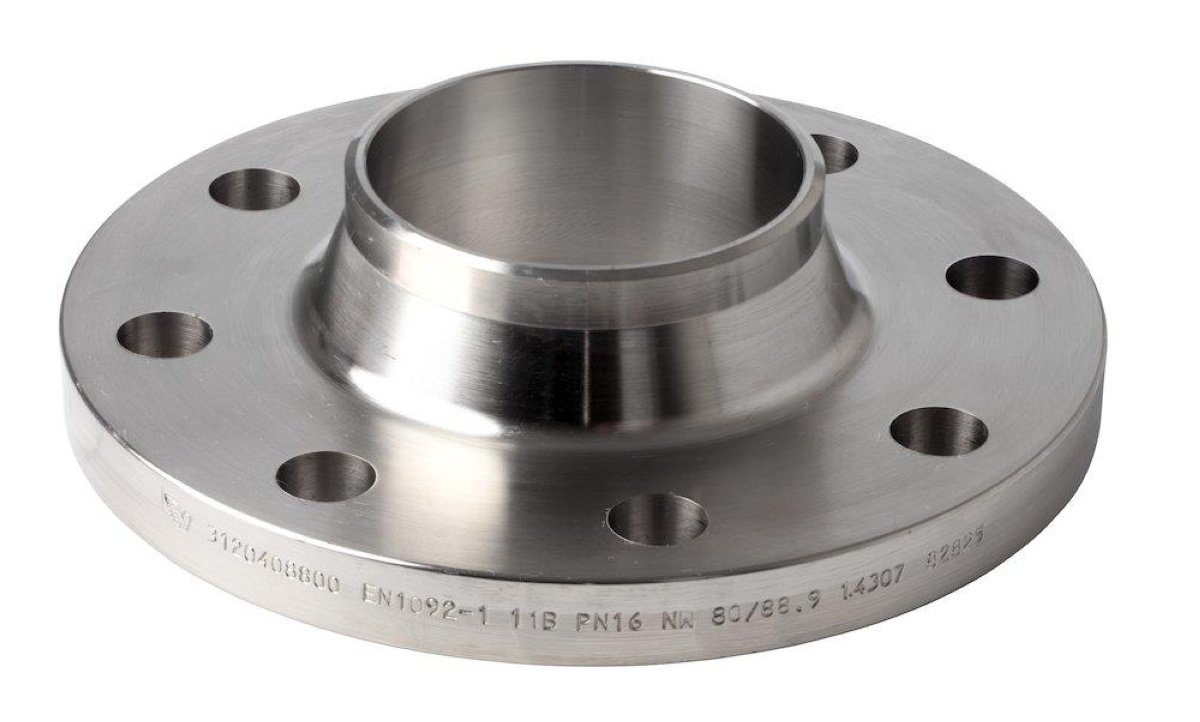 Svejseflange med krave, syrefast, vægt 47,5 kg (797738) billigt ...