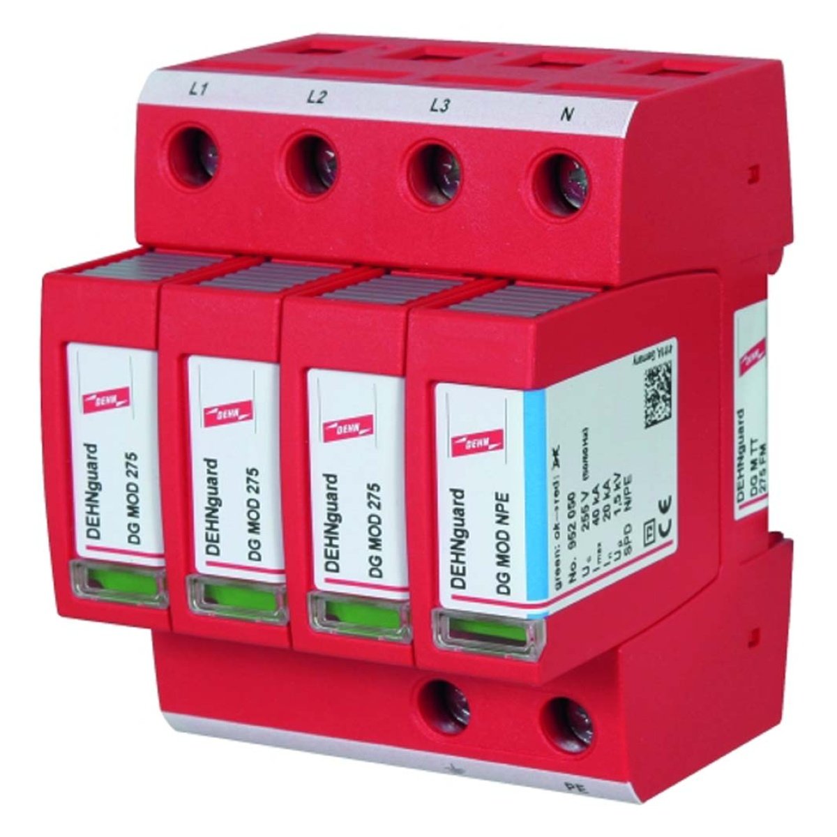 Transientbeskyttelse Type 2+3, 3P+N, OVR T2-T3 3N 20-275 P QS ‒ WATTOO.DK