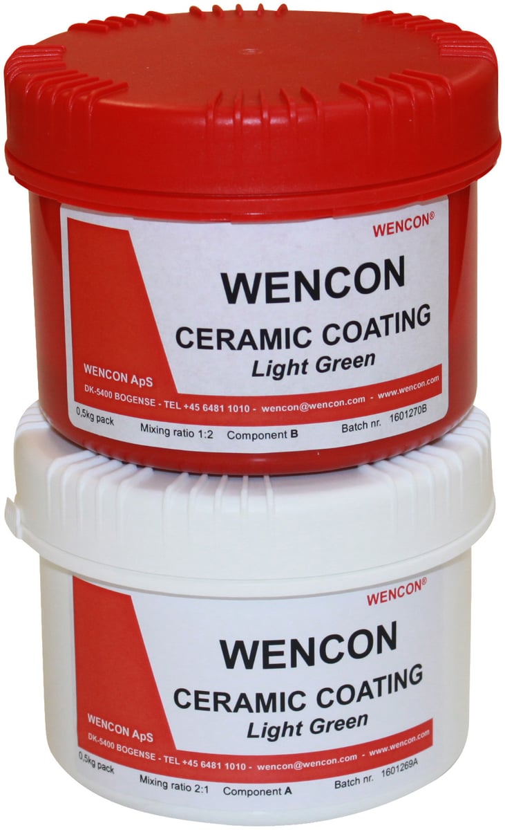 Wencon Ceramic Coating, lysegrøn (0,5kg), to-komponent epoxy ...