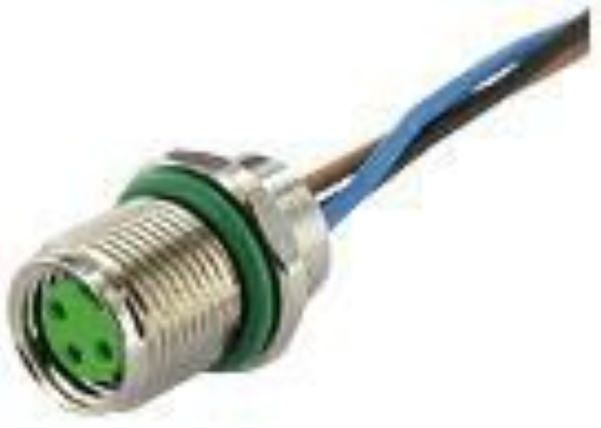 Flangestik M8 hun 3-polet til tavlemontering, bag montage 3x0,25mm2 ledninger PP 1 meter ‒ WATTOO.DK