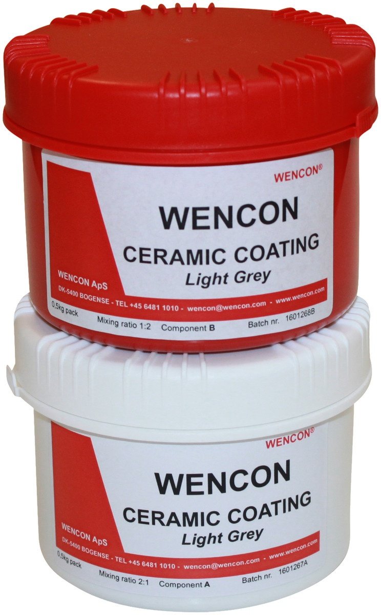 Wencon Ceramic Coating, lysegrå (0,5kg) To-komponent Epoxy ...